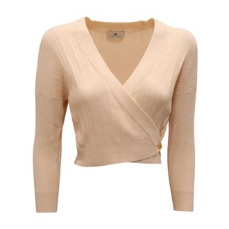 Elisabetta Franchi Cropped Cardigan - - Knitwear - Damen - Wei&szlig; - 2XL