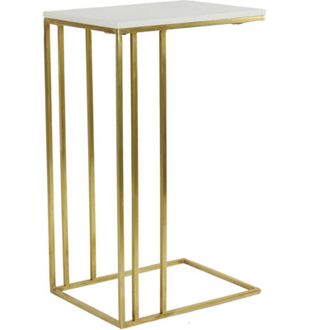 Light & Living Light&living - Beistelltisch Roshan wei&szlig;er Marmor antikes Bronze