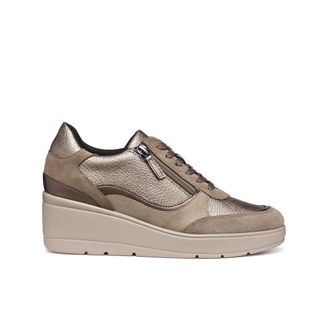 Geox Damen D ILDE A Sneaker, Taupe, 36 EU