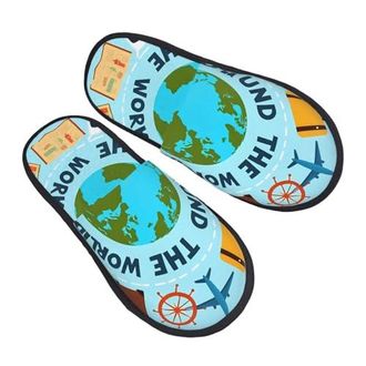 Generic Pantoufle Voyager En Avion (Imprim&eacute;) Slippers Hiver Confort Chausson Pour Ext&eacute;rieur Unisex Homme L