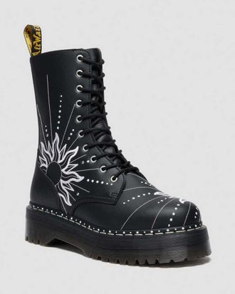 Dr. Martens Jadon Hi Solar Flare Reclaimed Leder Plateaustiefel Schuhe in Schwarz, Größe: 36