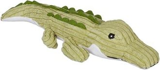 Relaxdays T&uuml;rstopper Krokodil, Stoff mit Sandf&uuml;llung, T&uuml;rpuffer Boden, Deko T&uuml;rsack Kinder, HBT: 8 x 45 x 16 cm, gr&uuml;n