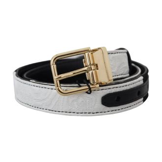 Dolce & Gabbana Femme, Accessoires, Blanc, Taille: ONE Size Ceinture en cuir réversible