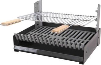 HOME MAISON GRILLOIR FONTE 48.5x34cm GRILLE CHROMEE 45X34 + CENDRIER