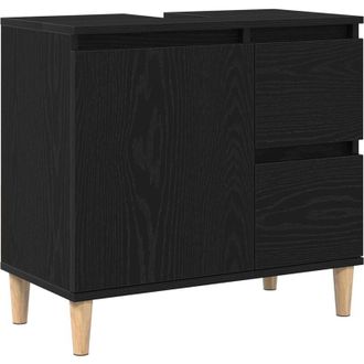 vidaXL Cabinet de salle de bain avec tiroir Chêne noir 65 x 33 x 60 cm vidaXL