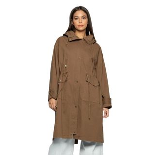 Kocca Femme, Manteaux, Brun, Taille: 38 FR Parka en coton avec cordon à la taille
