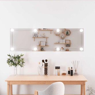 vidaXL vidaXL Wandspiegel mit LED-Leuchten 30x100 cm Glas Rechteckig