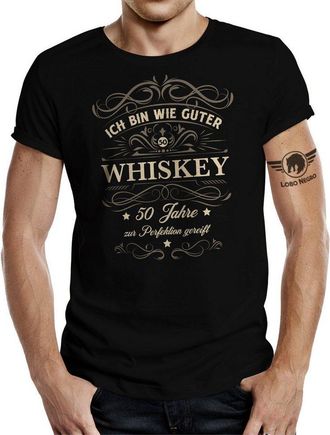 Lobo Negro T-Shirt für Männer zum 50. Geburtstag - Wie Whiskey zur Perfektion gereift