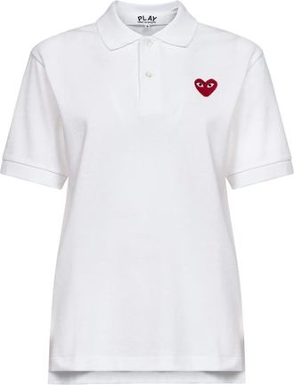 Comme Des Gar&ccedil;ons Femme, Tops, Blanc, Taille: 44 FR Polo en piqu&eacute; de coton