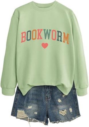 Generic Sweat-shirt pour femme - Imprim&eacute; graphique britannique - Haut surdimensionn&eacute; - Col rond - Manches longues - Automne - Hiver - D&eacute;contract&eacute; - Confortabl