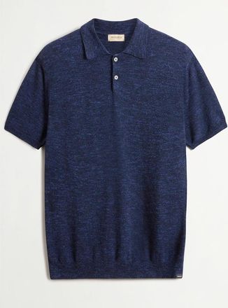 Woolrich Softes Strick-Poloshirt mit Leinenanteil in