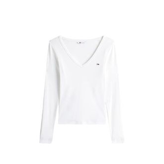 Tommy Hilfiger T-shirt c&ocirc;tel&eacute; &agrave; col V en coton m&eacute;lang&eacute;
