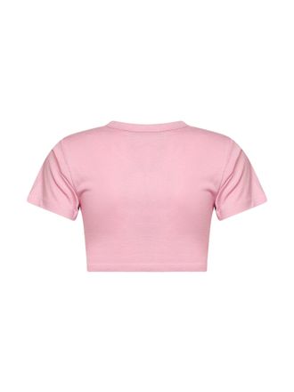 The Attico Womens Cropped T-Shirt Light Pink Cotton T-Shirts & Jerseys