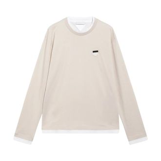 Prada Langarm-Baumwolltop - - Tops - Herren - Beige - XL