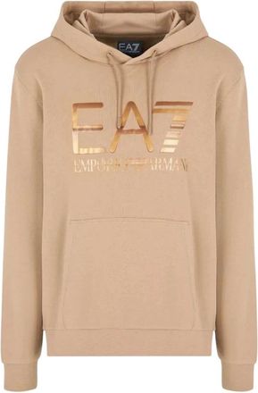 Emporio Armani Homme, Sweatshirts et sweats &agrave; capuche, Brun, Taille: XL Logo Series Hooded Cotton SweaT-shirt