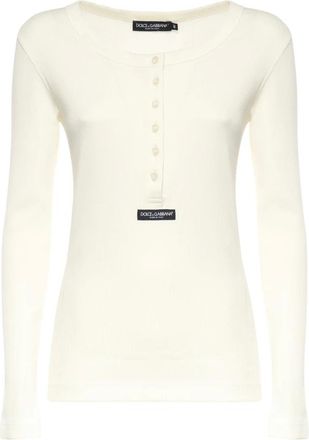 Dolce & Gabbana Femme, Tops, Blanc, Taille: 40 FR Serafino T-Shirt
