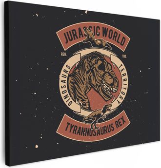 MuchoWow © Leinwand 70x50 cm Deko Schlafzimmer Aesthetic Leinwandbilder Wohnzimmer Gemälde Foto Geschenk Living Room Decoration Retro - Jurassic World - Dinosa