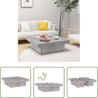 vidaXL Wohnzimmer Couchtisch - Couchtisch Grau Sonoma 90x90x28 cm Holzwerkstoff