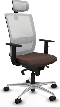 Piqueras y Crespo Stuhl mit Lendenwirbel- und Nackenst&uuml;tze mit 1D-Armlehnen und h&ouml;henverstellbarem Kopfteil und Neigungsverstellung, ausgestattet mit 5 Positionen und e