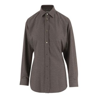 Darkpark Hemd aus Stretch-Viskose-Mischgewebe mit Karomuster - - Blouses & Shirts - Damen - Braun - S
