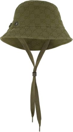 Gucci Fedora aus GG Canvas - Gr&uuml;n