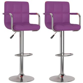 vidaXL Vidaxl - Tabourets de bar lot de 2 violet similicuir