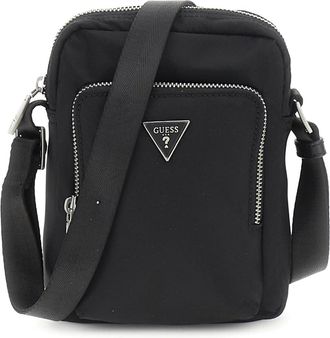 Guess Certosa Nylon Eco Crossbody Double Pocket Black