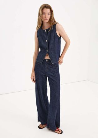 Mango Jeansweste mit Kn&ouml;pfen blau - Damen - XS - MANGO