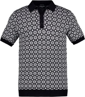 Strellson Herren Polo-Shirt blau gemustert