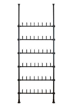 WENKO Teleskop-System Herkules Shoes Schwarz, individuell verstellbares Schuhregal f&uuml;r 48 Paar Schuhe & Stiefel, f&uuml;r den begehbaren Kleiderschrank, 94 x 165