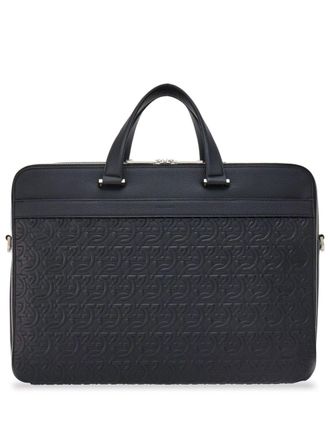 Ferragamo porte-documents en cuir - Noir