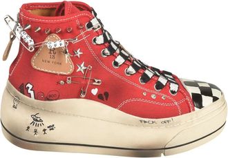 R13 Femme, Chaussures, Rouge, Taille: 38 EU Kurt High Top Baskets