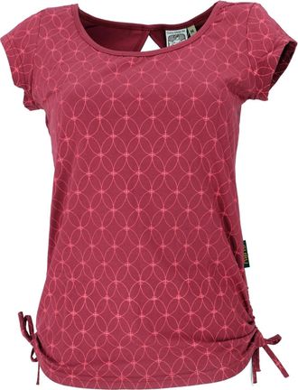Guru Shop Yoga -T-Shirt aus Bio-Baumwolle Flower of Life - Paprika, Damen, Size:XL