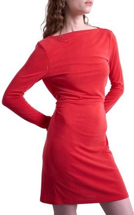 Topshop Rückenfreies, langärmliges Minikleid von Topshop in Rot