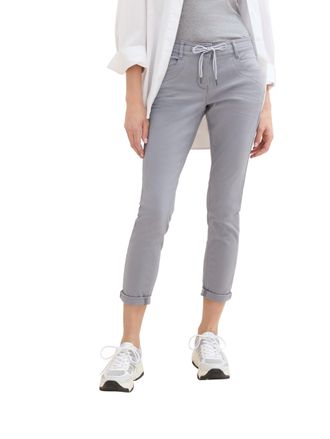 Tom Tailor Damen Tapered Relaxed Hosemit Kordelzug, Explicit Grey, 42/28