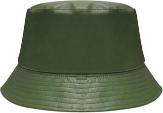 ZLYC Chapeau de pluie unisexe tendance en cuir synthétique imperméable, Vert olive, taille unique
