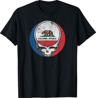 Grateful Dead California State Flag Stealie Vintage Band T-Shirt