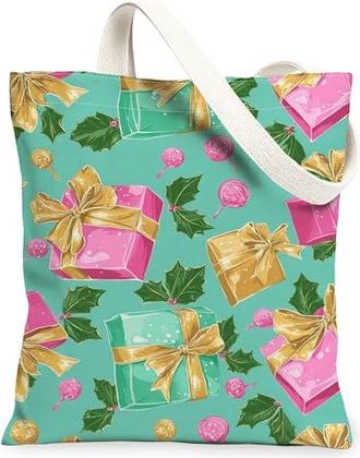 Generic Sacs fourre-tout en toile, sacs d&eacute;picerie r&eacute;utilisables, vintage, l&eacute;gers et lavables avec bandouli&egrave;re pour les voyages, bleu sarcelle, 13x15 Inch