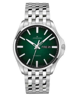 Junghans Meister S Automatic, Saphirglas, Dunkelgr&uuml;n, Edelstahlband Herrenuhr 27/4518.44