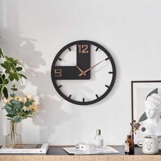 Wall-Art MDF Holz Wanduhr leise Holzwanduhr Vintage lautlos Uhrwerk ohne Tick-Ger&auml;usche Rund 40cm