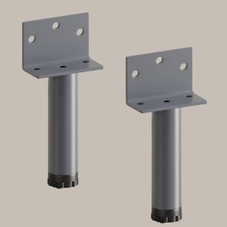 Generic Sofa Beistelltisch F&uuml;&szlig;e, 2er-Set Verstellbare M&ouml;belbeine Aus Metall, Mit Schrauben F&uuml;r Schrank- Und Tischbeine, Kommoden, Betten, St&uuml;hle, Schr&auml;nke(Gra