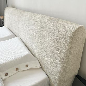 Generic Verbesserte dickere Textur BBB Full Queen King Bettkopfteil Bezug Staubschutzh&uuml;lle Beige 180 cm/70.8 Zoll