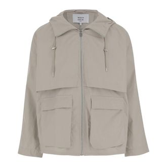 Maison Kitsun&eacute; Kapuzen-Zip-Windbreaker Mantel - - Jackets - Herren - Beige - XL