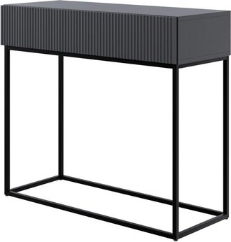Selsey Selsey Veldio - Konsolentisch mit Schublade, schwarz mit Metallgestell, 90 cm