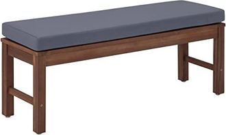 Amazon Aware gepolsterte Bank für den Außenbank/1-Pack, Akazienholz, Walnussbraun, Kapazität 102 kg