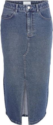 Noisy May Damen Nmkath Nw Slit Midi Skirt Vi477mb Noos Rock, Medium Blue Denim, XS EU