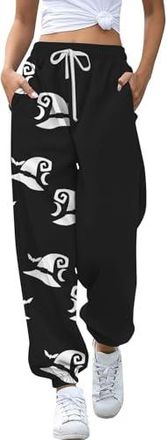 Generic Pantalon ample pour femme - Jambe large - Confortable - Pantalon pour femme - Taille &eacute;lastique - Poches - Sport d&eacute;contract&eacute; - Imprim&eacute; - Pantalon long 