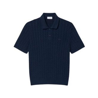 Lacoste V-Ausschnitt Zopfstrick - - Knitwear - Herren - Blau - XS
