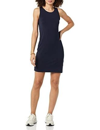Amazon Essentials Mini-Robe débardeur en Jersey léger, Coupe ajustée Femme, Bleu Marine, XS