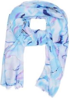 Queen Helena Foulard effet soie mouchoir léger doux avec fantaisie élégante femme SC024, SC024-2 Bleu, Taille unique